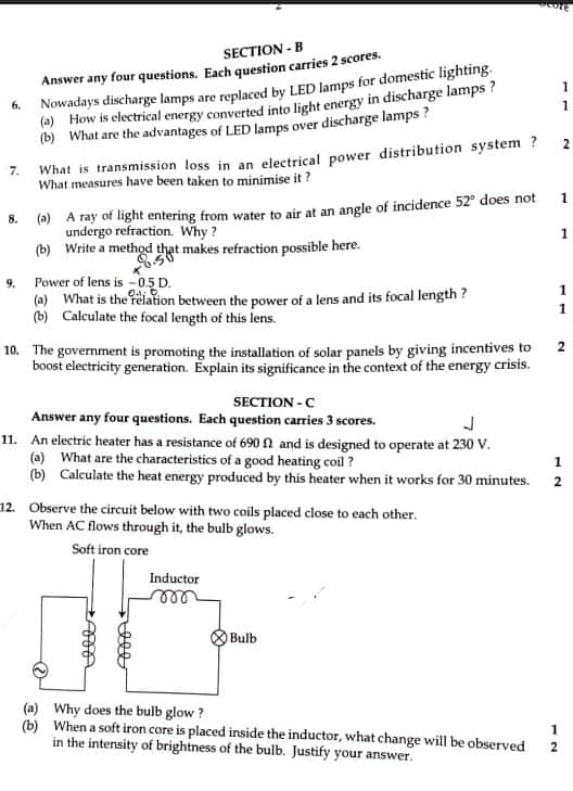 Kerala SSLC Physics Question Paper 2025 (21 March) – Exam Analysis & Solution PDF